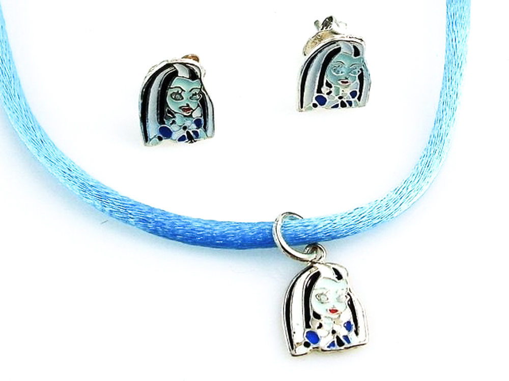 Pendientes y Gargantilla Monster de Plata de ley