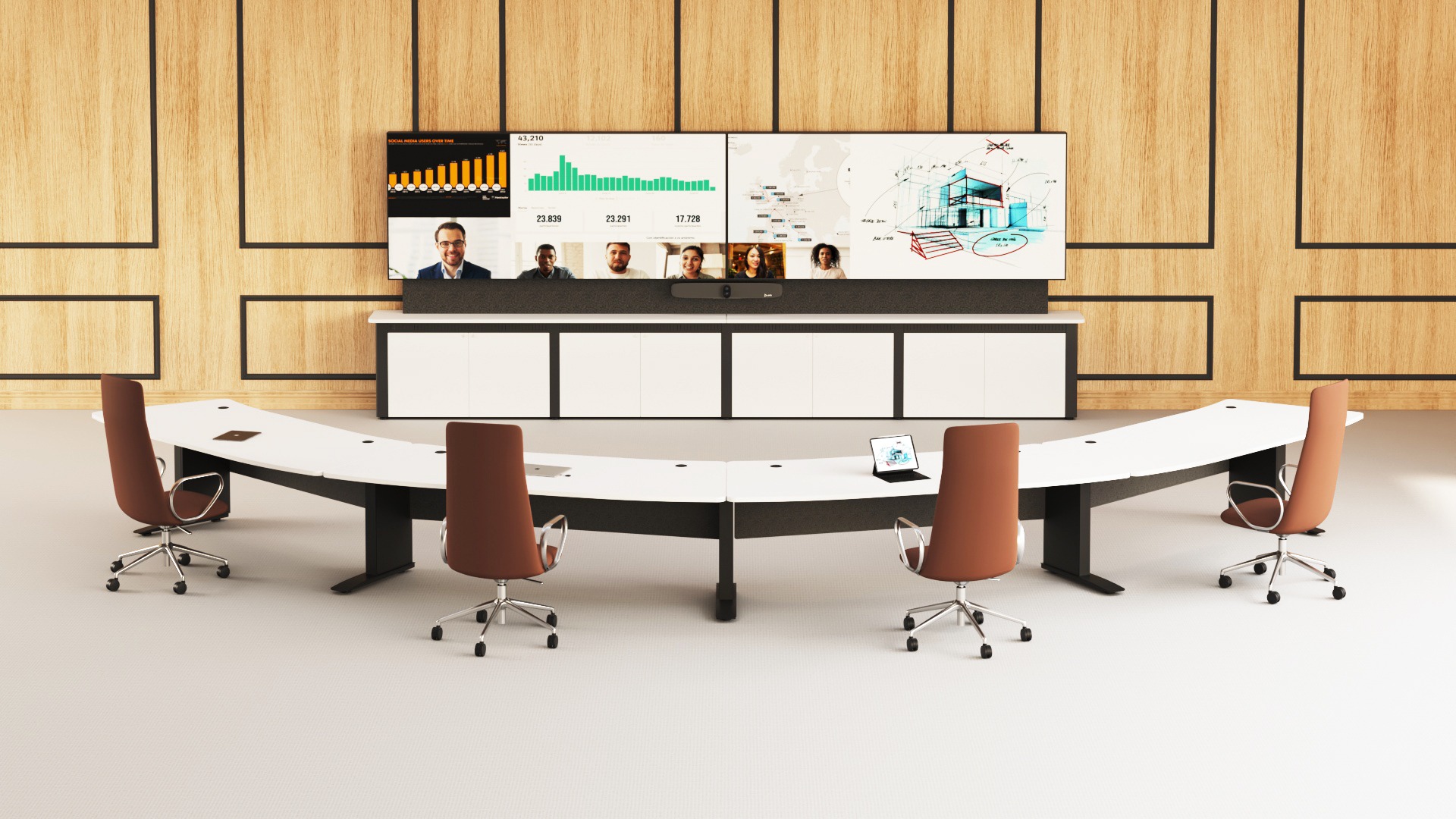 Conference Desks for Front Row & Microsoft Teams Rooms : Hybrid meeting ...